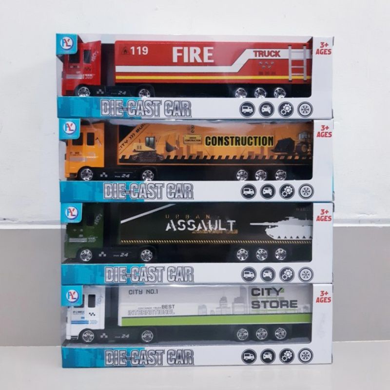 Jual Mainan Diecast Mobil Truck Kontainer Edukasi - Miniatur Truk Box ...