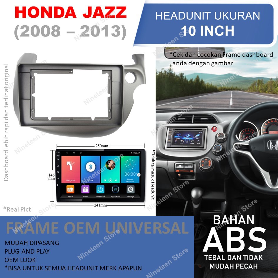Jual Frame Panel Honda Jazz GE8 Untuk Headunit Android 10 inch | Shopee ...