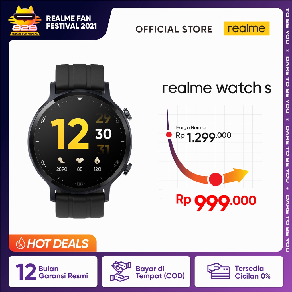 Jual realme Watch S Real-time Heart Rate Blood Oxygen Monitor | Shopee ...