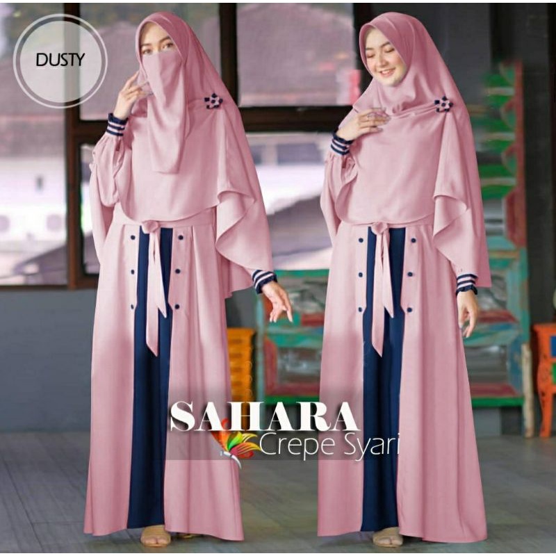 Jual Pakaian baju muslim wanita setelan wanita Gamis Syari SAHARA ...