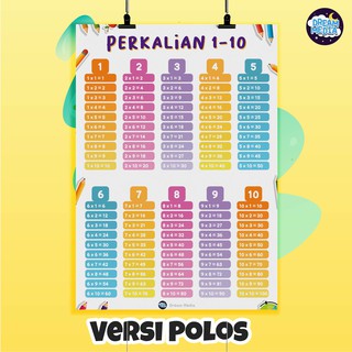 Jual Poster Perkalian 1-10 (Ukuran A3+) | Shopee Indonesia
