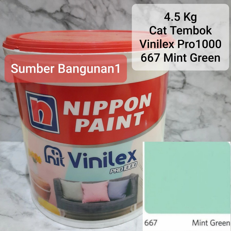 Jual Cat tembok Vinilex Pro 667 Mint Green [Untuk Instant/Same day ...