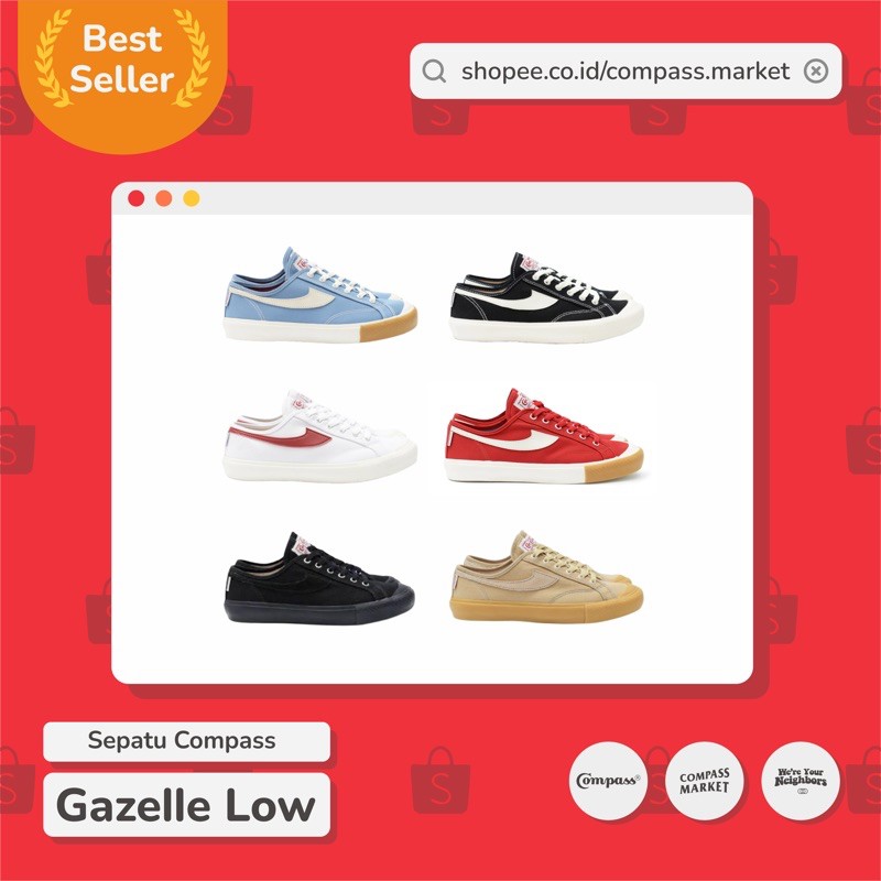 Jual COMPASS GAZELLE LOW | Shopee Indonesia