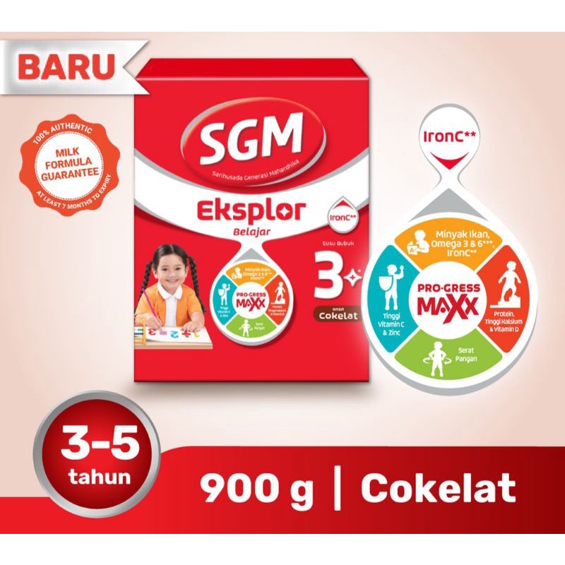 Jual Susu SGM Eksplor 3+ Rasa Cokelat 900 gr/Susu Formula SGM Eksplor ...