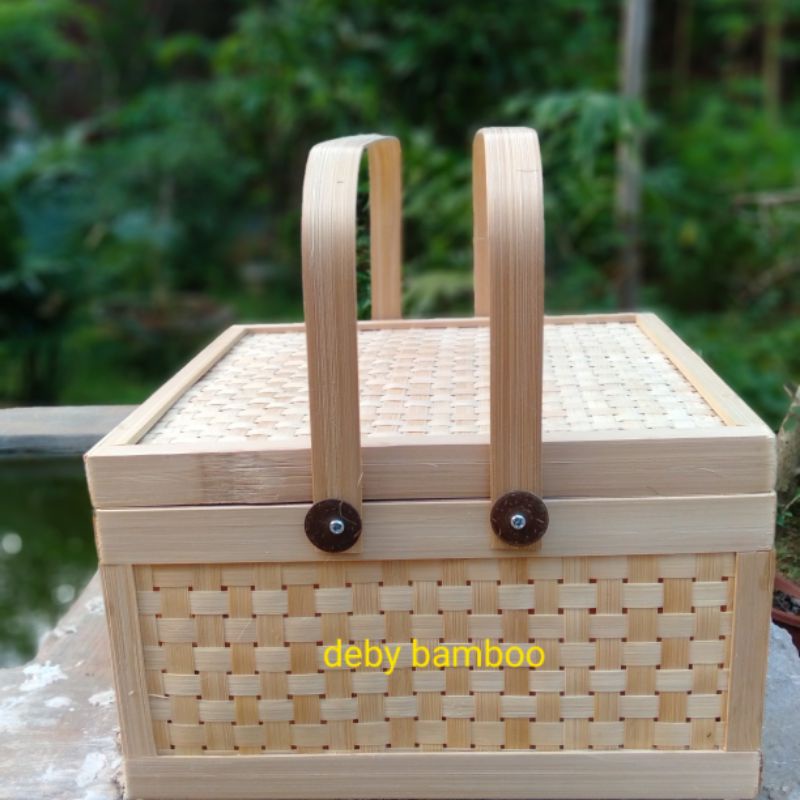 Jual RANTANG BAMBU 30x30cm / keranjang bambu | Shopee Indonesia