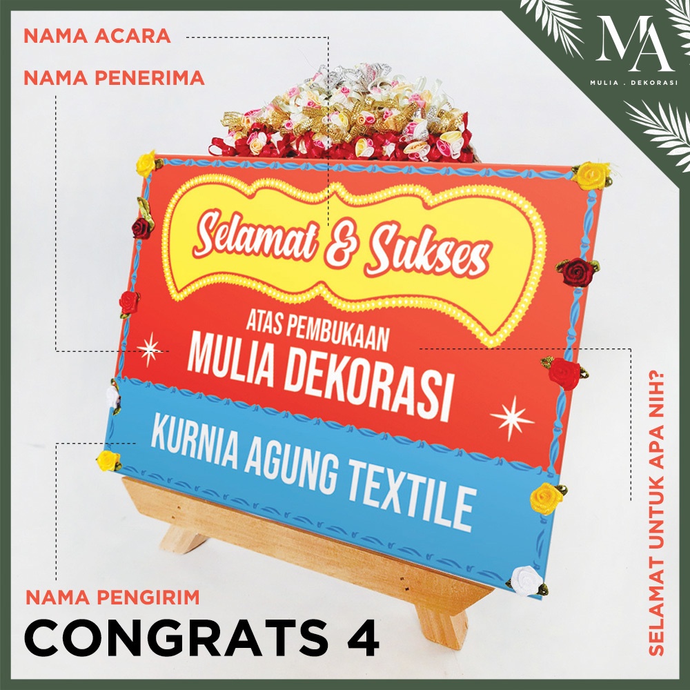 Jual Karangan Papan Ucapan Bunga Mini Gift DIY Custom Graduation ...