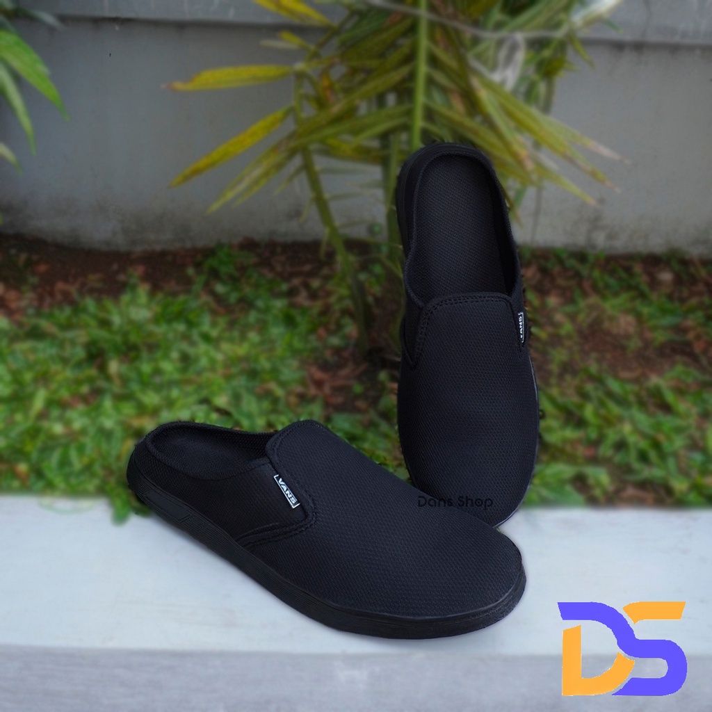 Jual TERBARU Sepatu Sandal Slop Cowok Dewasa Warna Full Hitam Sendal ...