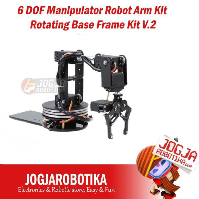 Jual Manipulator 6 DOF Robot Arm Kit Rotating Base Frame Kit V.2 ...