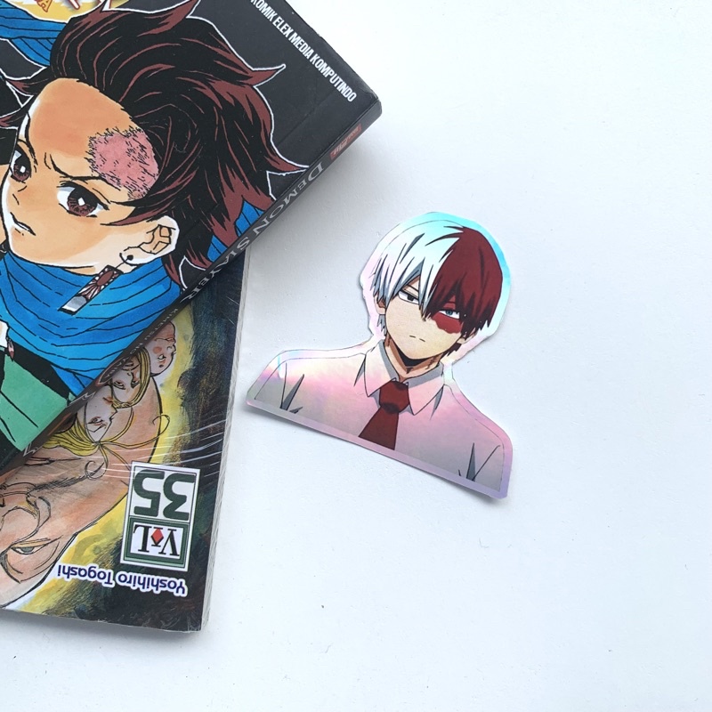 Jual Sticker Anime hologram Todoroki Bokuno Hero Academya | Shopee ...