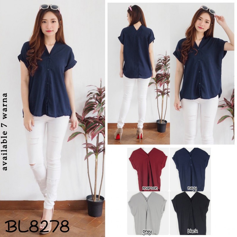 Jual BLOUSE atasan murmer BAHAN TIFFANY CREPE bahan jatuh halus simple ...