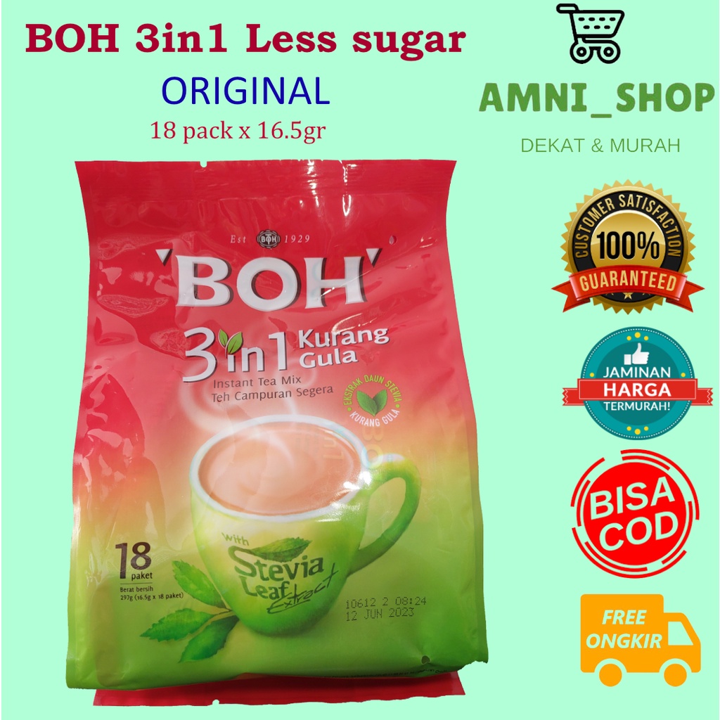 Jual Boh 3in1 less sugar original / caramel / vanilla Malaysia | Shopee ...