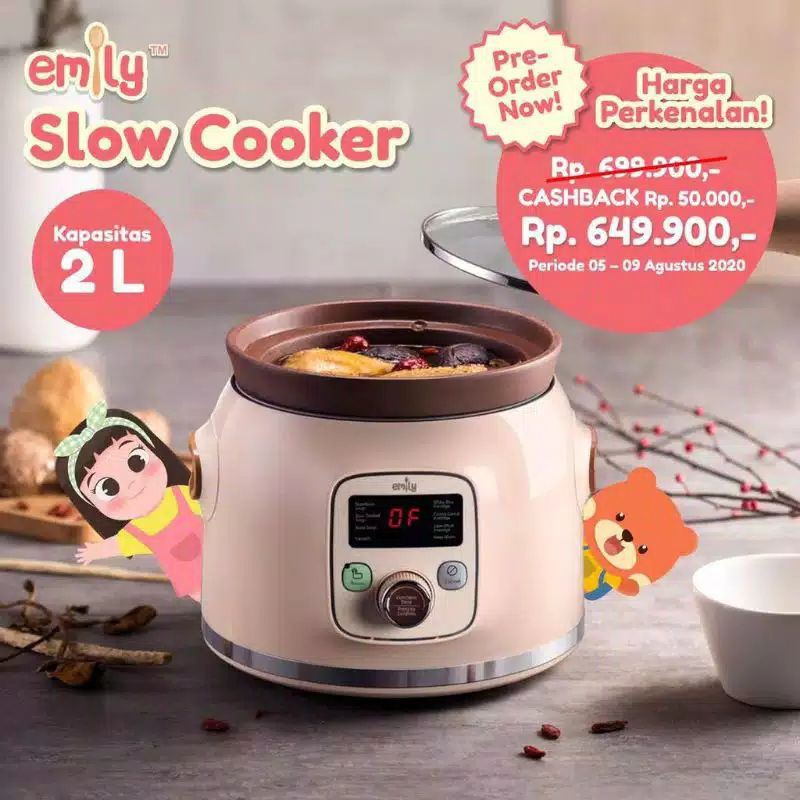 Jual EMILY SLOW COOKER 2L POT TANAH LIAT GARANSI 2 TAHUN | Shopee Indonesia
