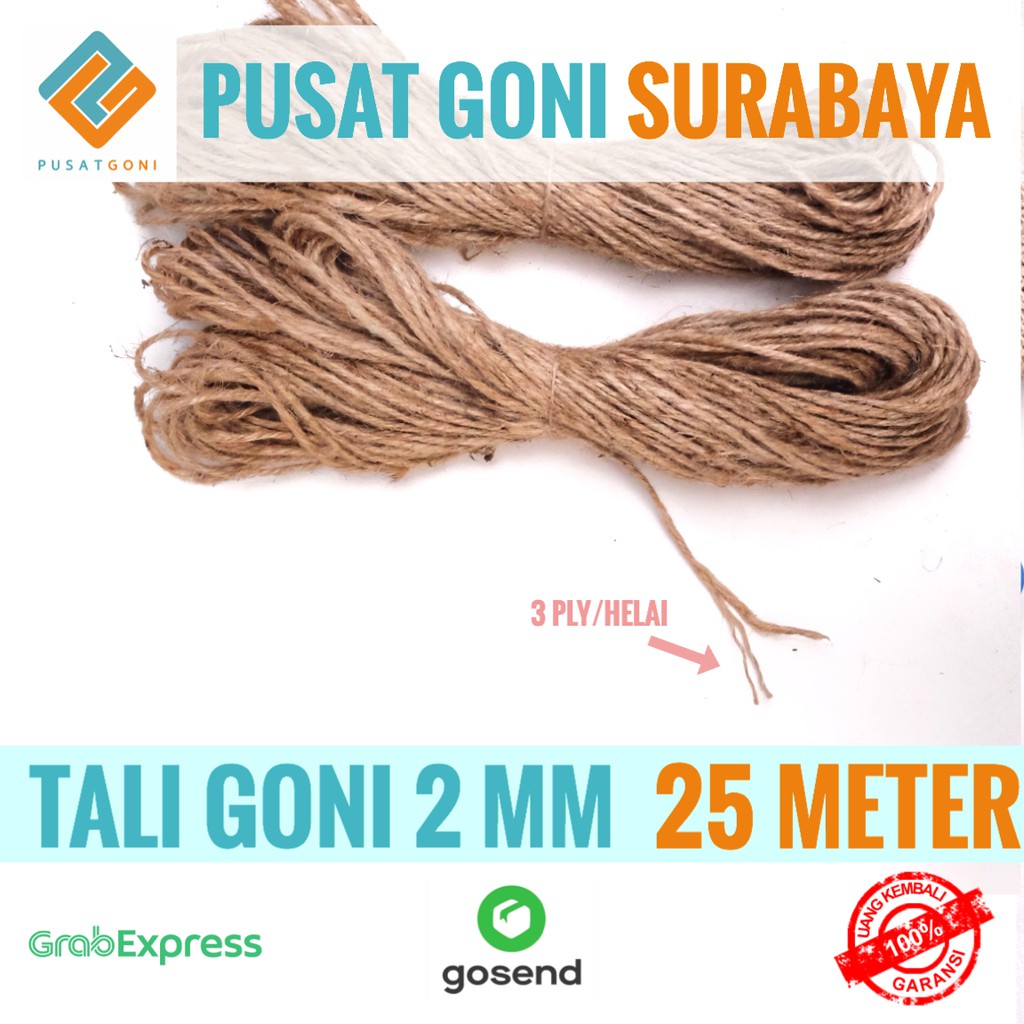 Jual Tali Goni 3 Ply 25 Meter - Tali Rami 2MM - Tali Bouquet Bunga ...