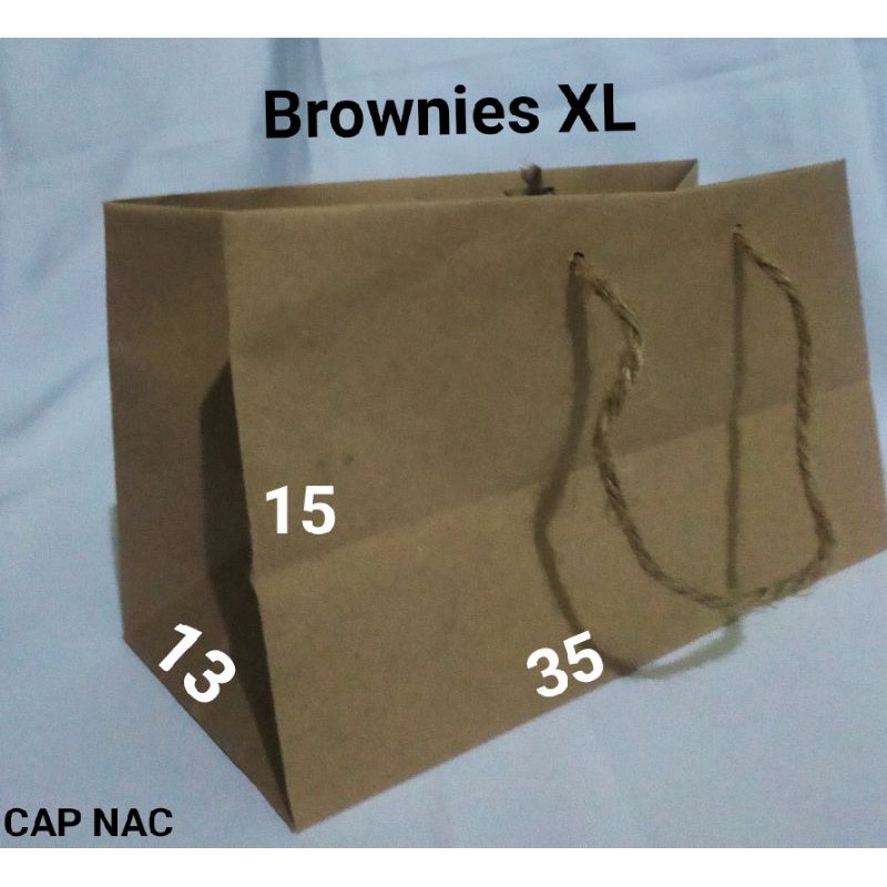 Jual Paper bag Ukuran kotak kue bolu atau brownies besar XL / Tas ...