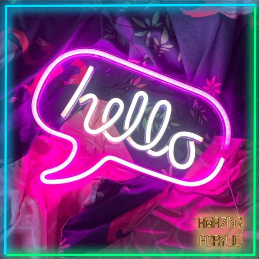Jual NEON FLEX HELLO |30X25| NEON SIGN/ Hiasan Dinding Akilik | Shopee ...