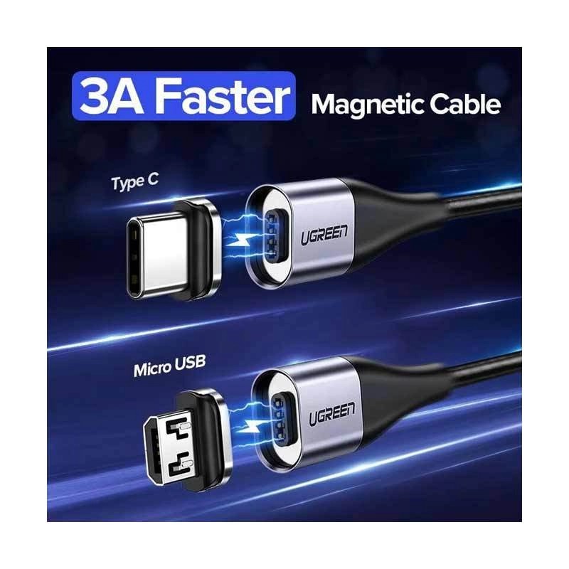 Jual UGREEN Kabel Data Magnetic Micro USB / USB Type C | Shopee Indonesia