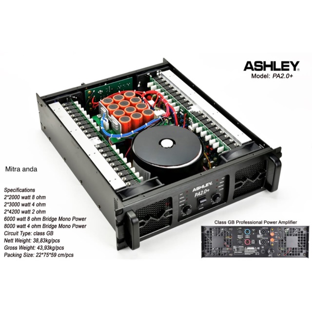 Jual Power amplifier ashley PA2.0+ class gb GB 6000 watt | Shopee Indonesia