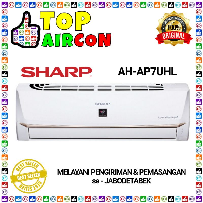 Jual AC SHARP AH - AP 7 UHL 3/4 PK PLASMACLUSTER AH-A7UHL HARGA Unit Only | Shopee Indonesia