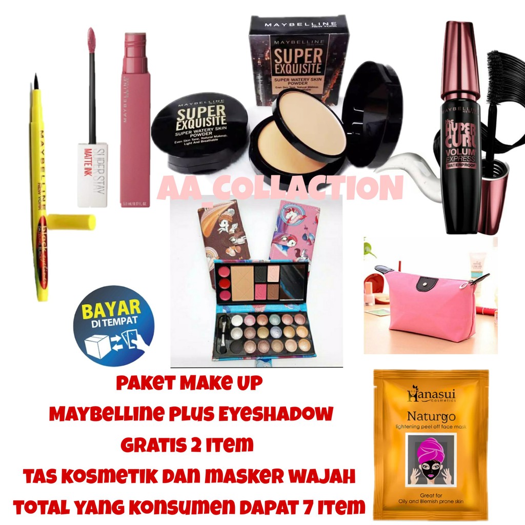 Jual PROMOSI PAKET MAKE UP LENGKAP MAYBELLIINE BEDAK / MASCARA ...