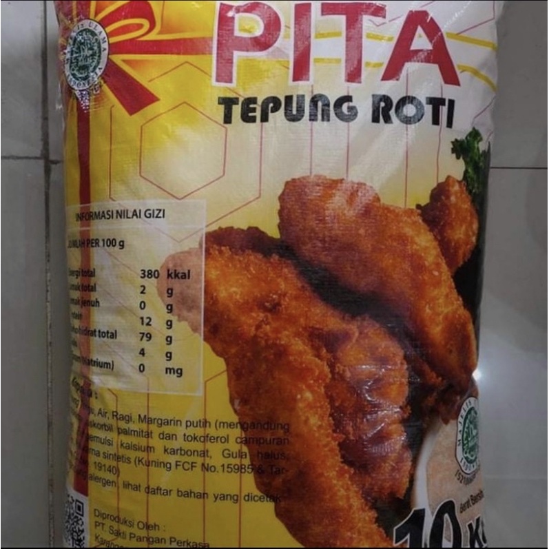 Jual Tepung Roti Panir merk PITA Kuning MIX / PUTIH 1 Bal Ball Sak 10 ...