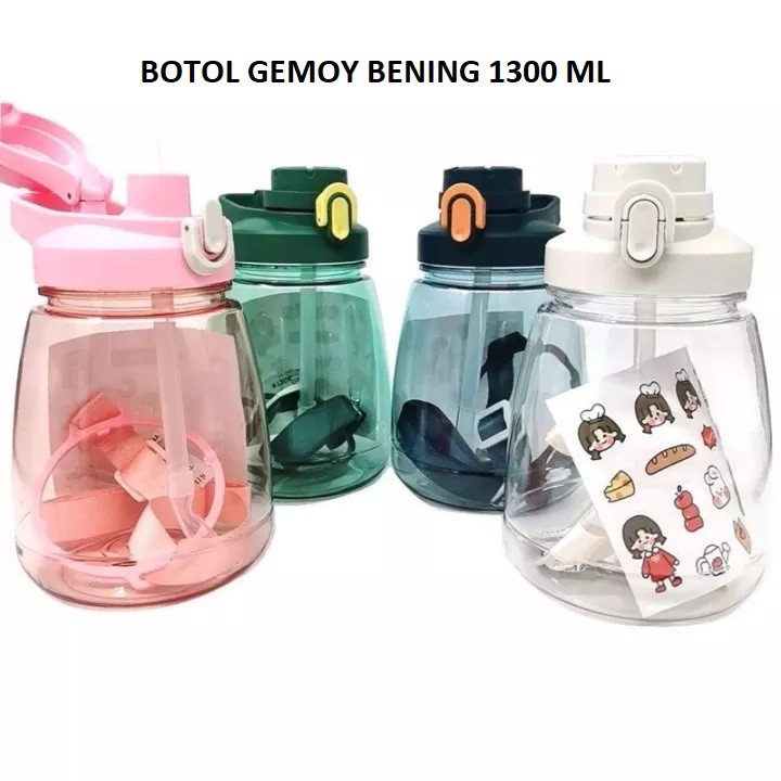 Jual Botol Minum Anak Gemoy Bening ViraL 1300ML / Anti Bocor Besar Dan ...