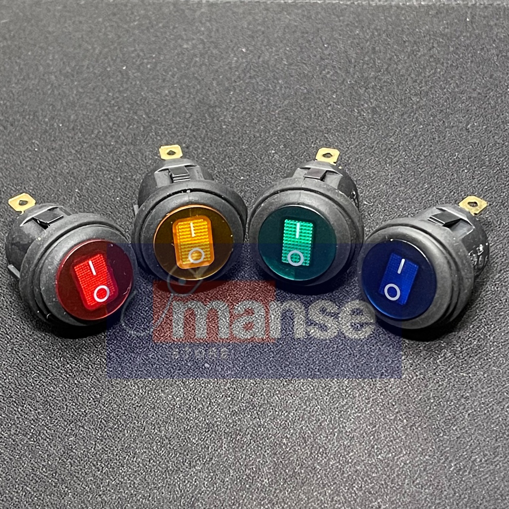 Jual Saklar Bulat Waterproof Lampu AC 3 Pin / Switch Bulat Anti Air 3 ...