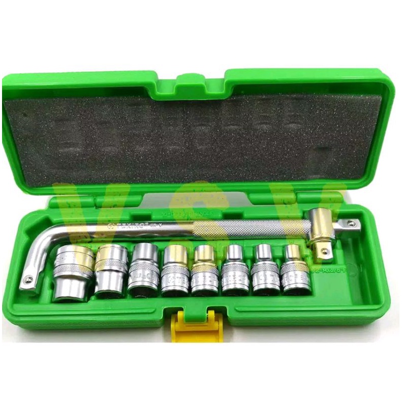 Jual Tekiro hand socket set 10 pcs 1/2" 8-24mm kunci sok set box ...
