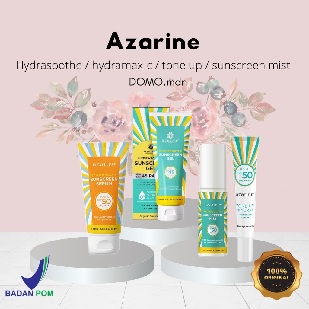 Jual AZARINE HYDRASOOTHE SUNSCREEN GEL SPF45++++ SPF50++++ 50ML hydramax-c hydra mist tone up ...