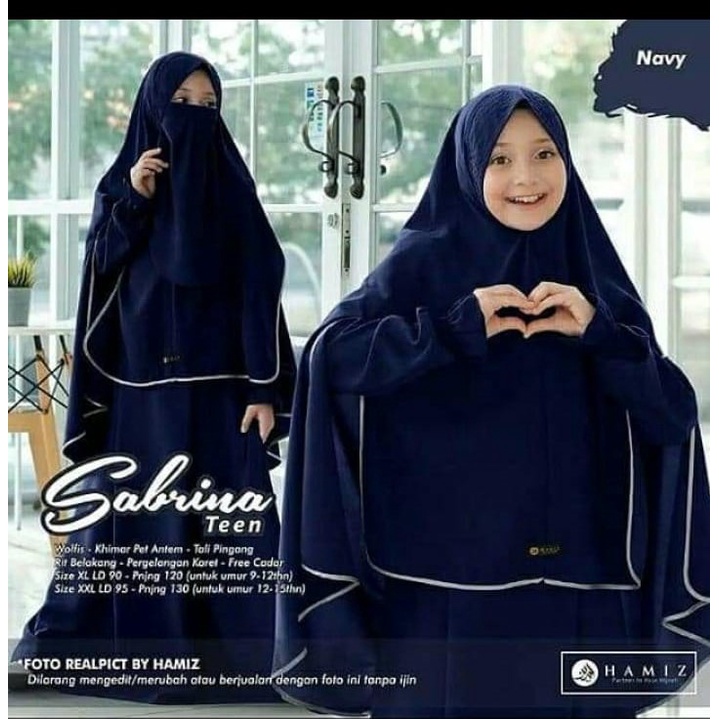 Jual Sabrina Kids syar'i set cadar/gamis syari terbaru / Gamis Anak ...