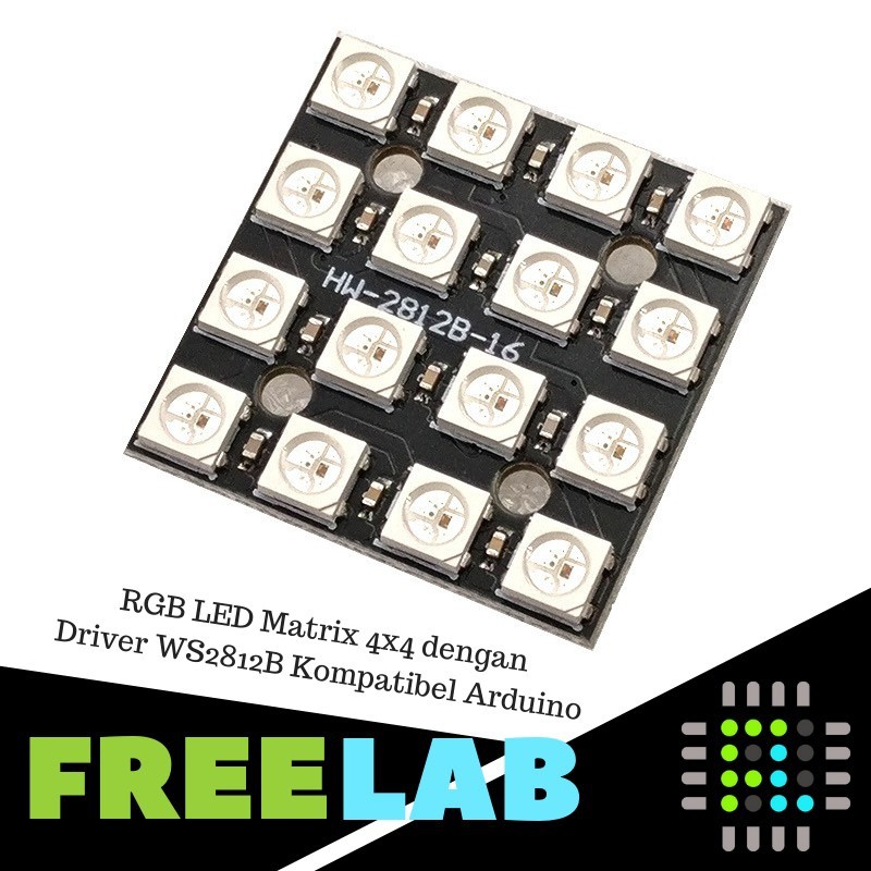 Jual RGB LED Matrix 4x4 dengan Driver WS2812B Kompatibel Arduino ...