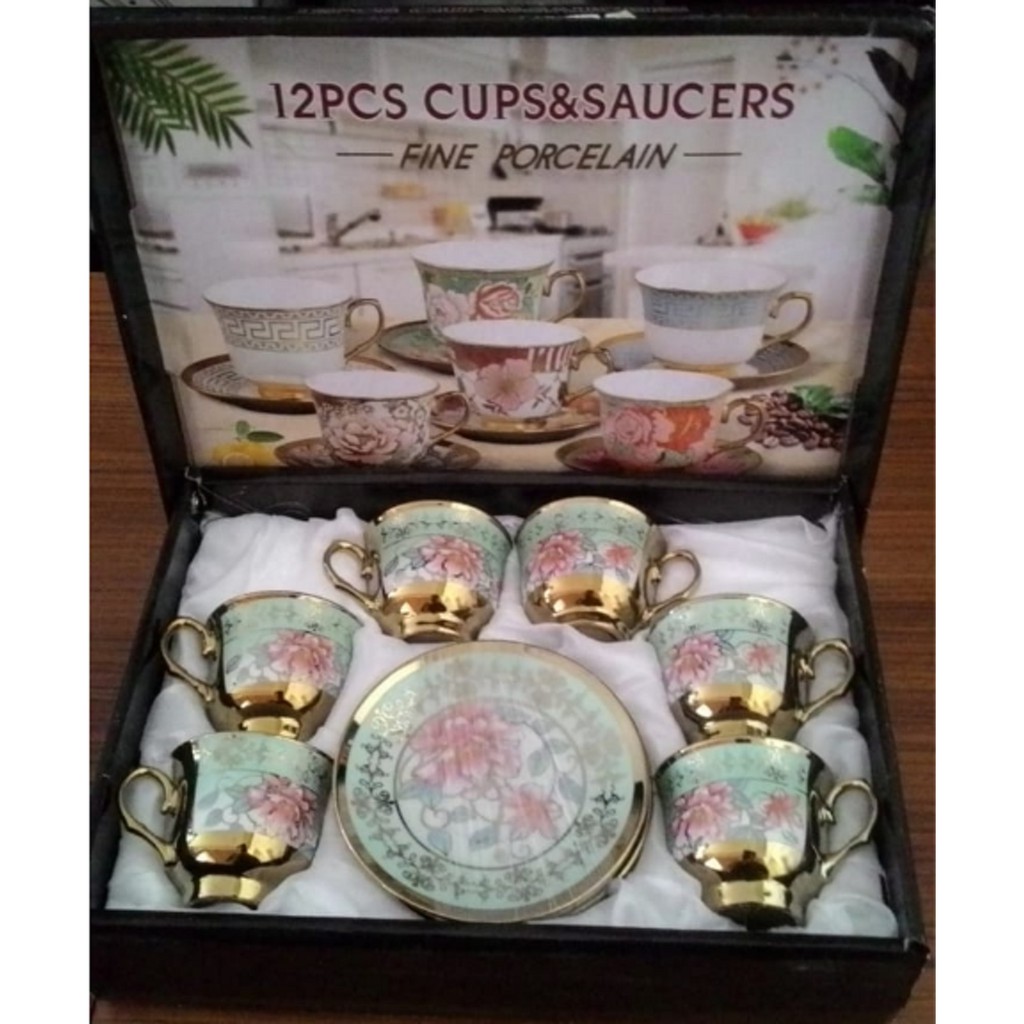 Jual Cangkir Set Keramik 6 in 1 European Style 6 Cangkir + 6 Piring ...