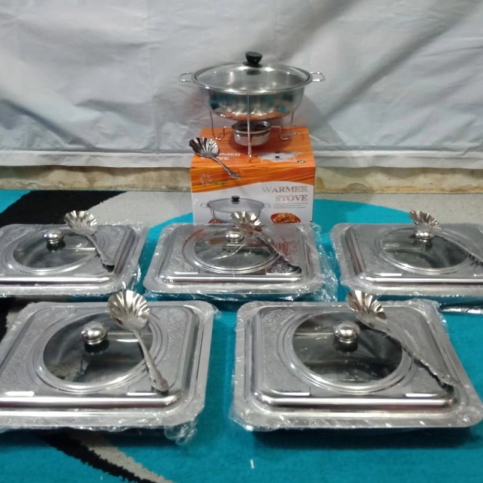 Jual Saji Prasmanan - Set Tempat Saji Prasmanan (Tutup Kaca) | Shopee ...