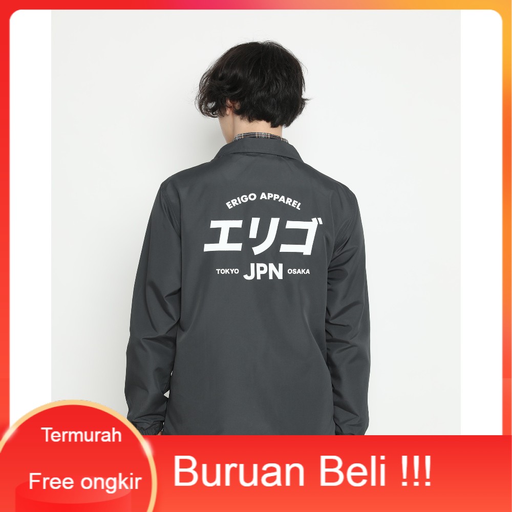 Jual Erigo Coach Jacket Fujinkai Dark Grey | Shopee Indonesia