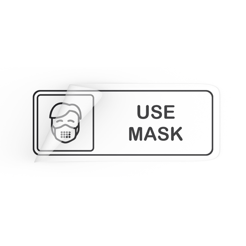 Jual Stiker Wajib Pakai Masker Use Mask Sign Sticker Wall Sticker