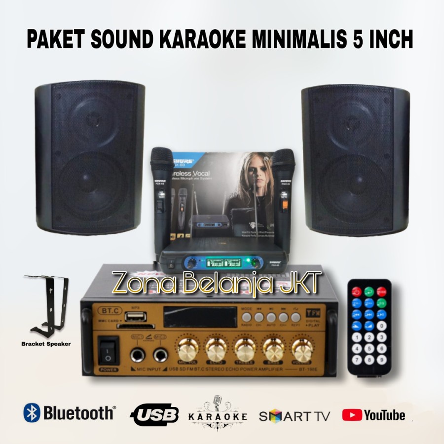 Jual PAKET KARAOKE RUMAH MINIMALIS SOUND SYSTEM SPEAKER 5 INCH AMPLI ...