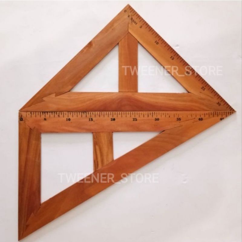 Jual Penggaris SEGITIGA KAYU MDF | 1 Set isi 2 Penggaris | Bahan MDF ...