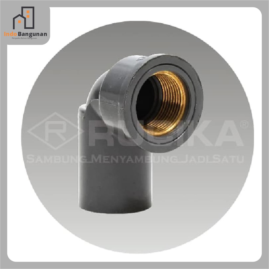 Jual KNEE DRAT DALAM PVC 1/2"" AW / Faucet Elbow METAL Kuningan RUCIKA | Shopee Indonesia