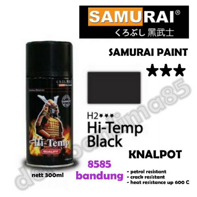 Jual Samurai Paint H2*** HI TEMP BLACK/SILVER/HITAM Tahan Panas(CAT KNALPOT)Cat Semprot/Pylox ...
