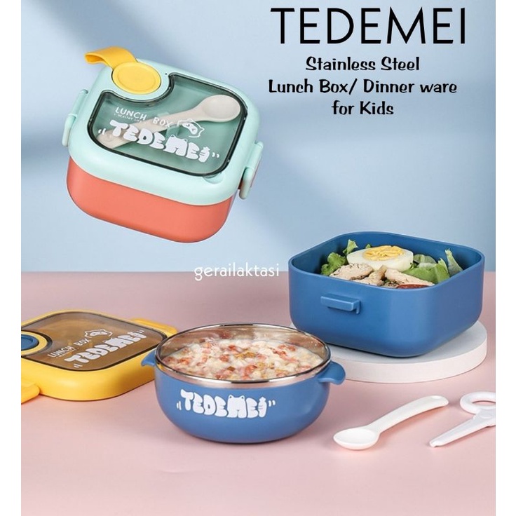 Jual Tedemei Kotak Makan Anak 4 in 1 Lunch Box Bento Box dengan Mangkok ...