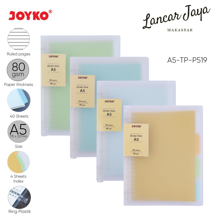 Jual Binder Note Cover Transparan Buku Tulis Joyko A5-TP-P519 | Shopee ...