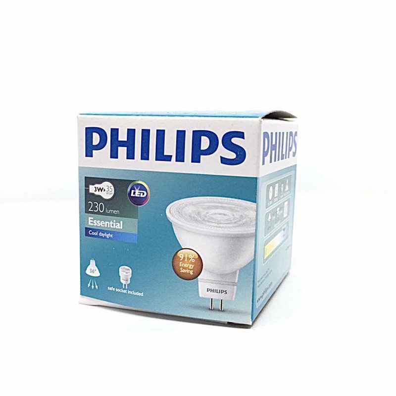 Jual LAMPU HALOGEN LED SPOT PHILIPS 3W 3Watt 220V TUSUK MR16 MR 16 | Shopee Indonesia