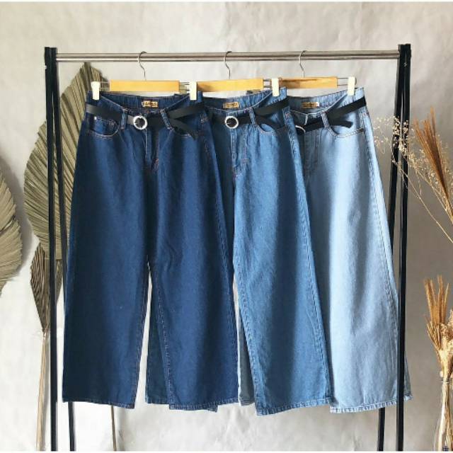 Jual FREE BELT | (27-34) KULOT JEANS / JUMBO BIGSIZE KULOT JEANS / HW ...