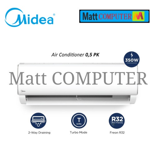 Jual Midea 0.5 PK AC Split Air Conditioner Standard MSAF-05CRN2 ( +MSAF ...