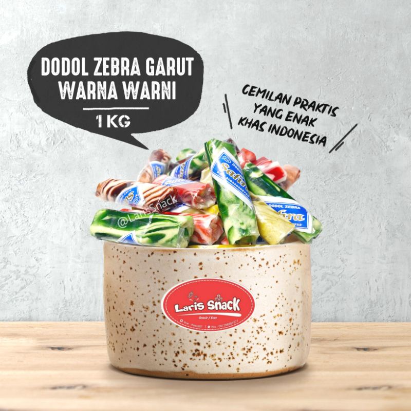 Jual Dodol Zebra Garut Warna Warni Pelangi Snack Kiloan 1000gr | Shopee ...