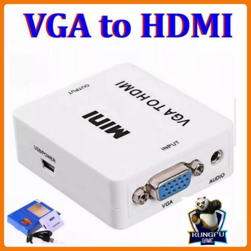 Jual VGA to HDMI audio +pack | Shopee Indonesia