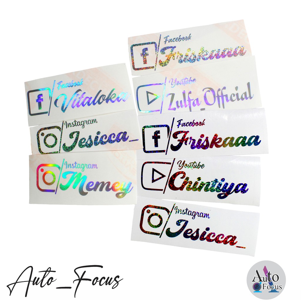 Jual STIKER STICKER HOLOGRAM SOSMED COSTUM REQUEST BEBAS | Shopee Indonesia