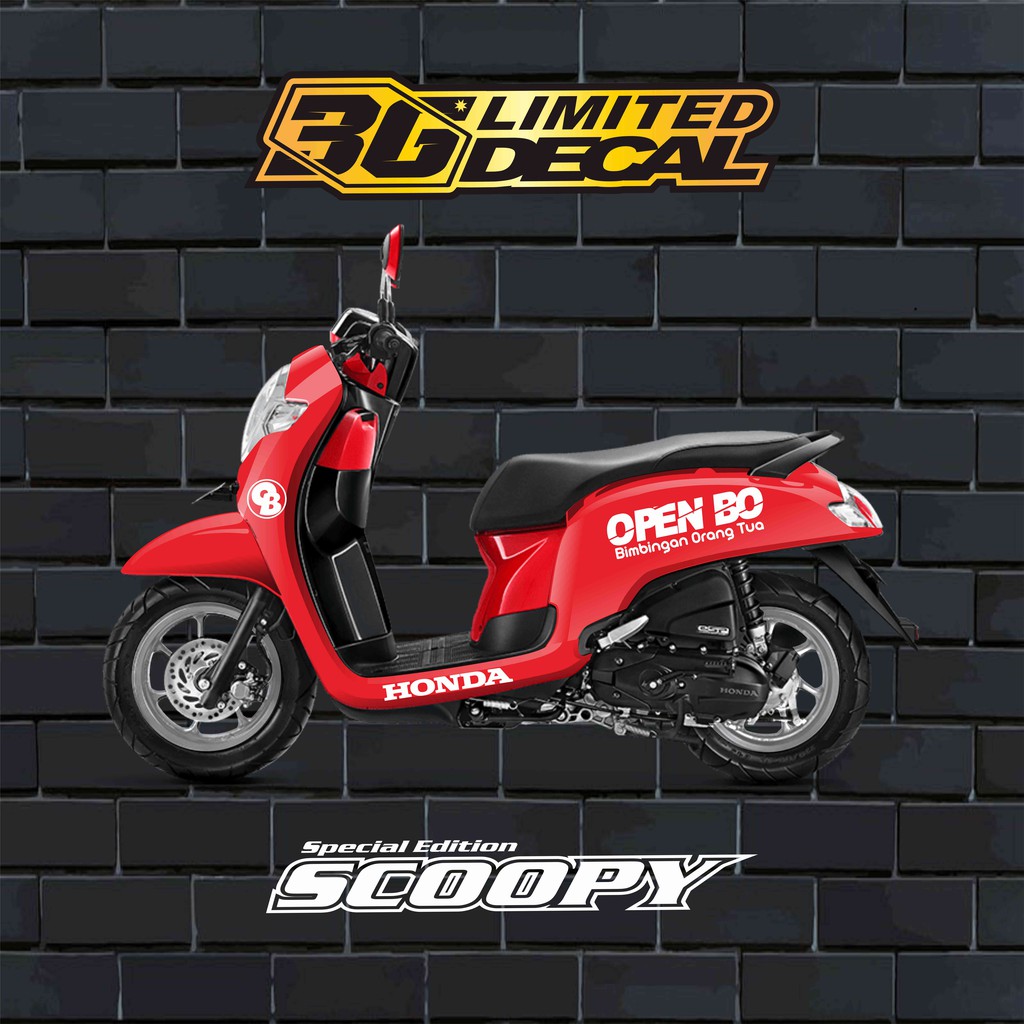 Jual Cutting Sticker Scoopy OPEN BO | Shopee Indonesia