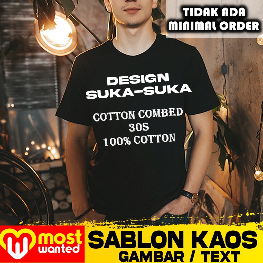 Jual SABLON KAOS CUSTOM SATUAN COUPLE FAMILY Sablon Gambar TEXT COTTON ...
