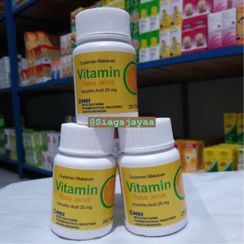 Jual Vitamin C Rasa Jeruk 25mg Pot 250 Tablet | Shopee Indonesia