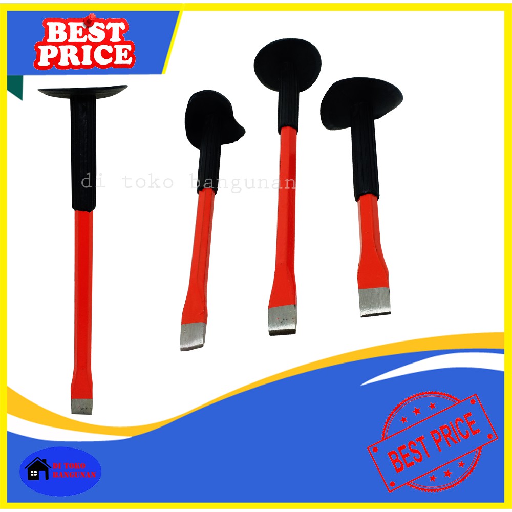 Jual Pahat Topi Besi Beton Lapis Karet Varian 8" 10" 12" Pahat Rata ...